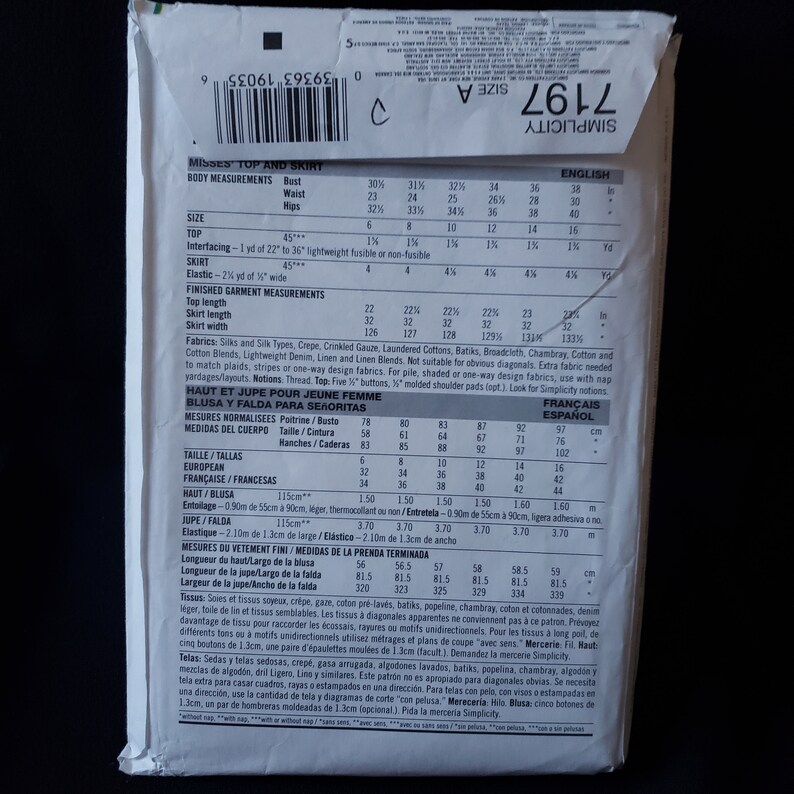 Simplicity 7197 Easy Sewing Pattern for Button Close Top and Flared ...