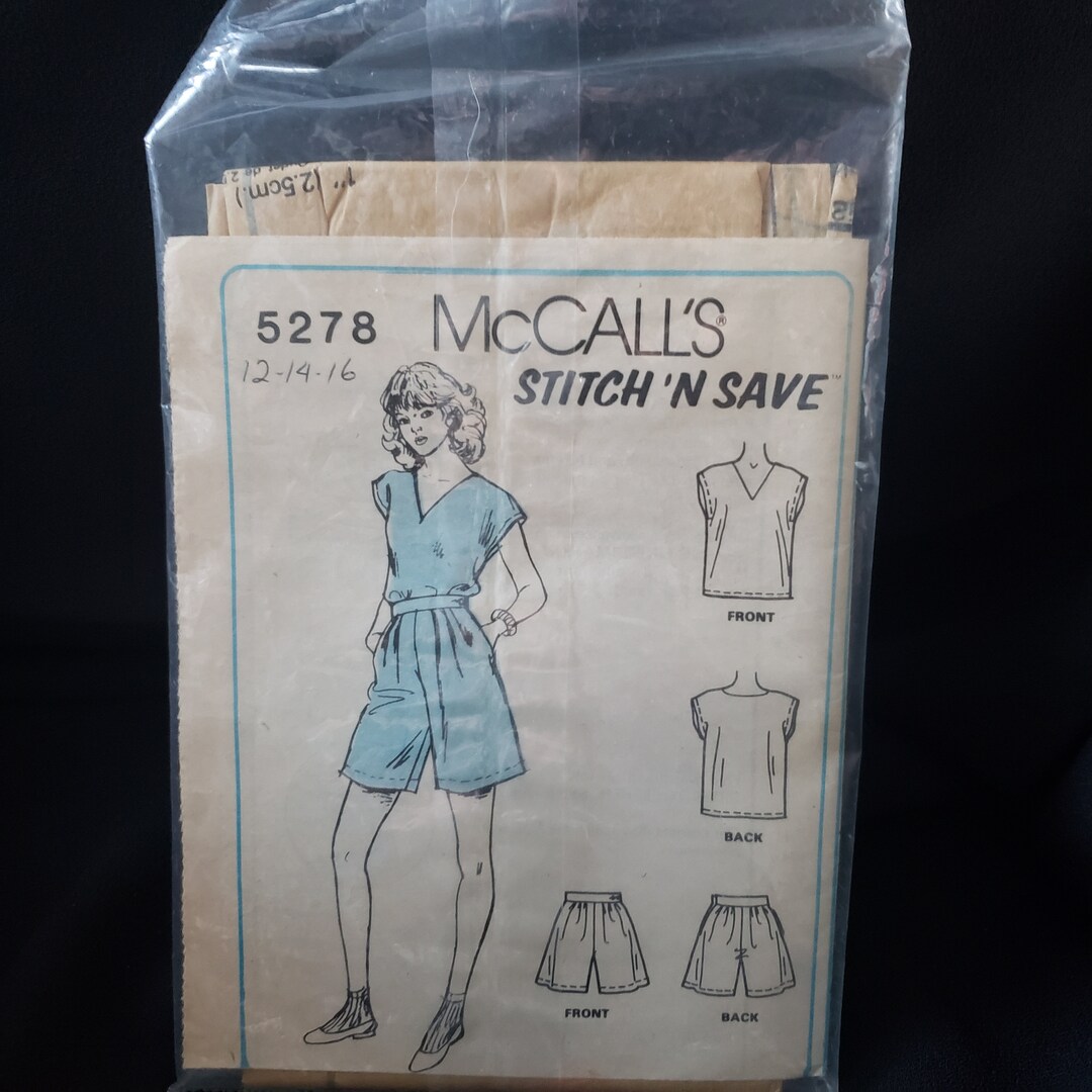 Mccall's 5278 Sewing Pattern for Pullover Top and Shorts - Stitch N ...