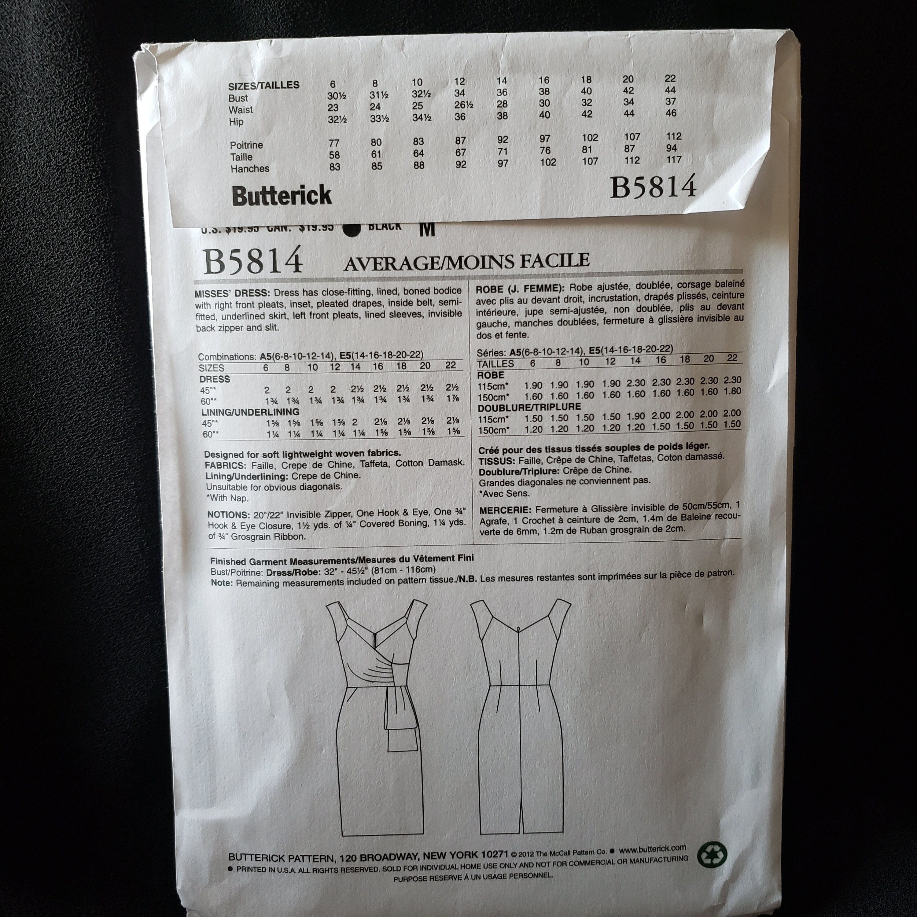Butterick 5814 Sewing Pattern for 1950's Gertie Patterns Dress ...