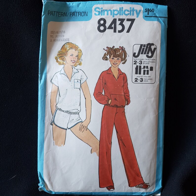Simplicity 8437 Sewing Pattern From 1977, Young Junior/teens Pullover ...