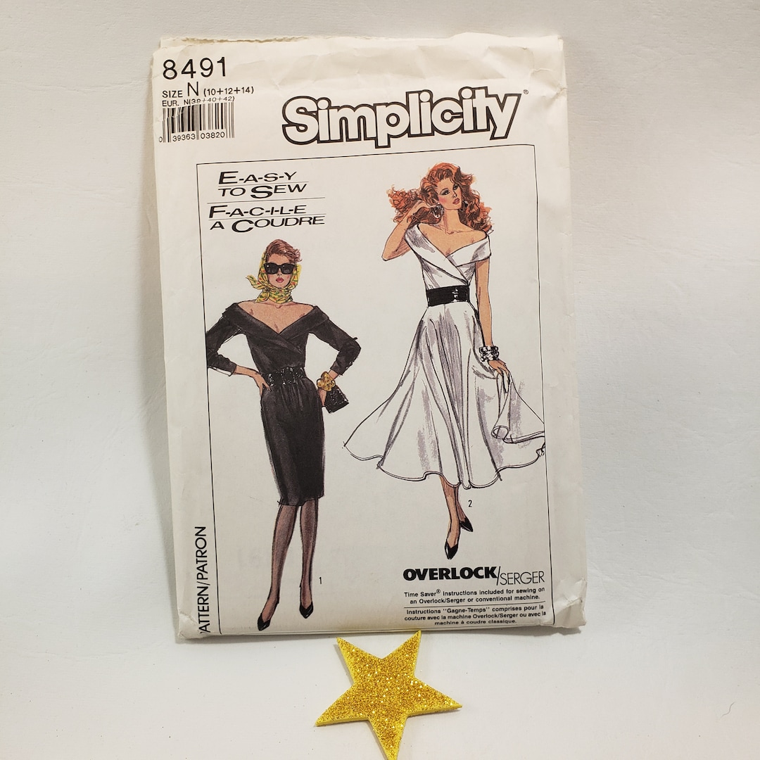 Simplicity 8491, Very Rare Sewing Pattern for Fancy off the Shoulder Dress, Simple Sew - Formal ...