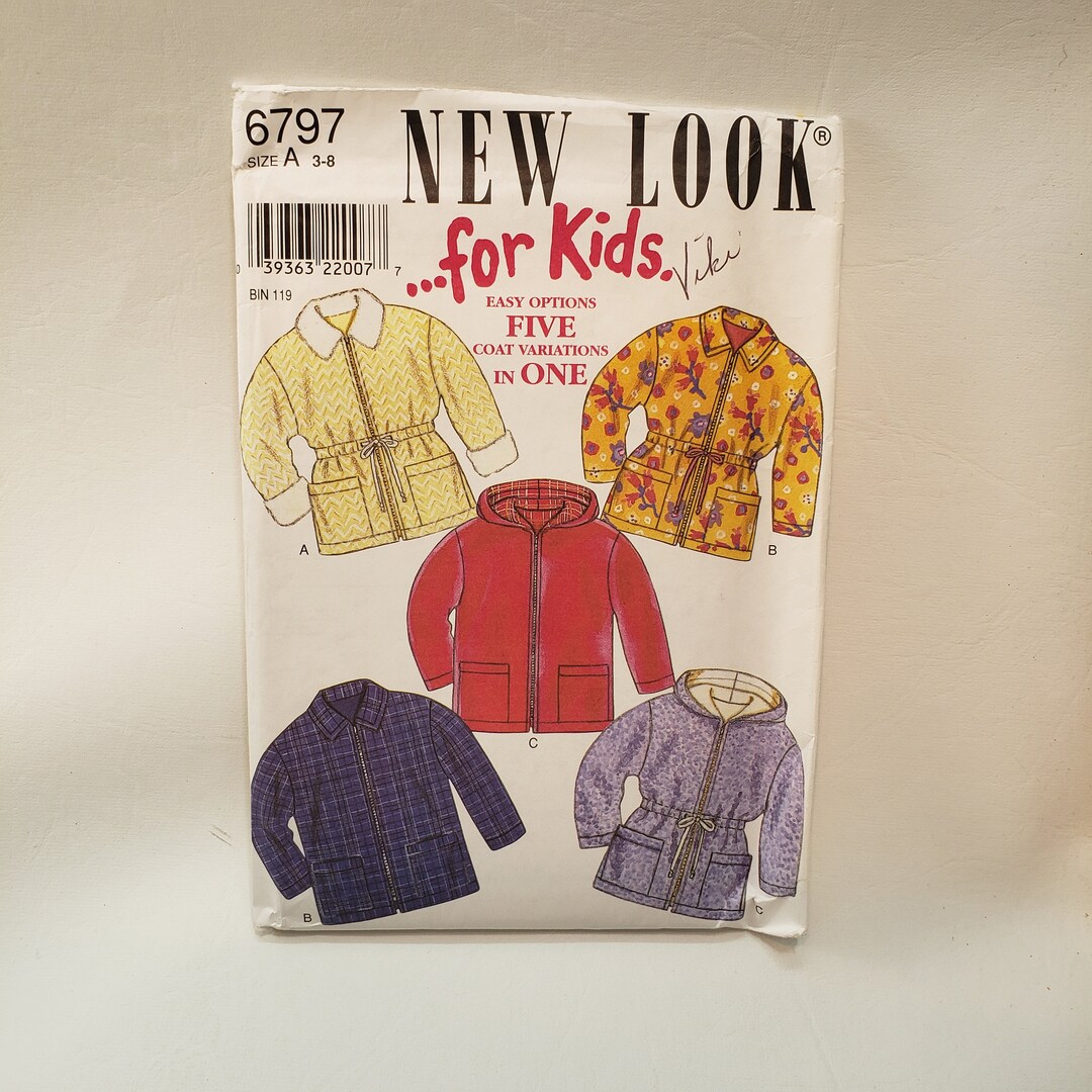 New Look 6797 Kids Sewing Pattern CUT to Size 8, (sizes 3-8 ) Available ...