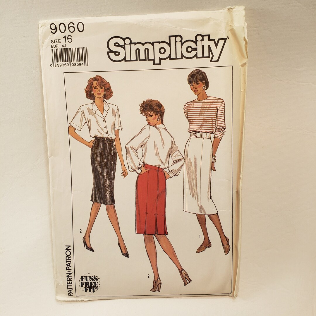 Simplicity 9060, Sewing Pattern, Slim Fitting Skirt, Cut Size 16 - Etsy