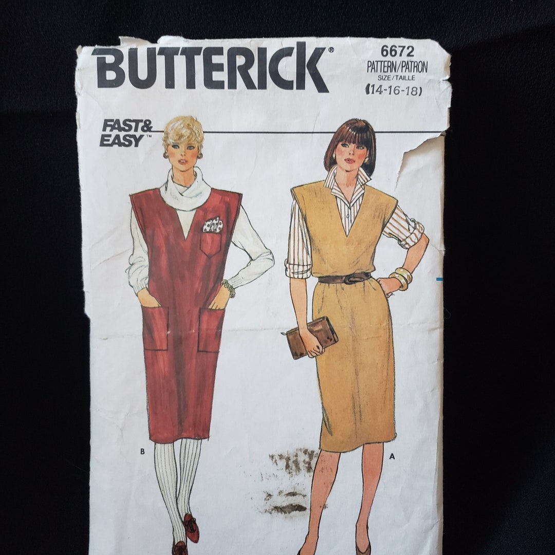Butterick 6672 Sewing Pattern for Misses Jumper With Wide Shoulders and ...