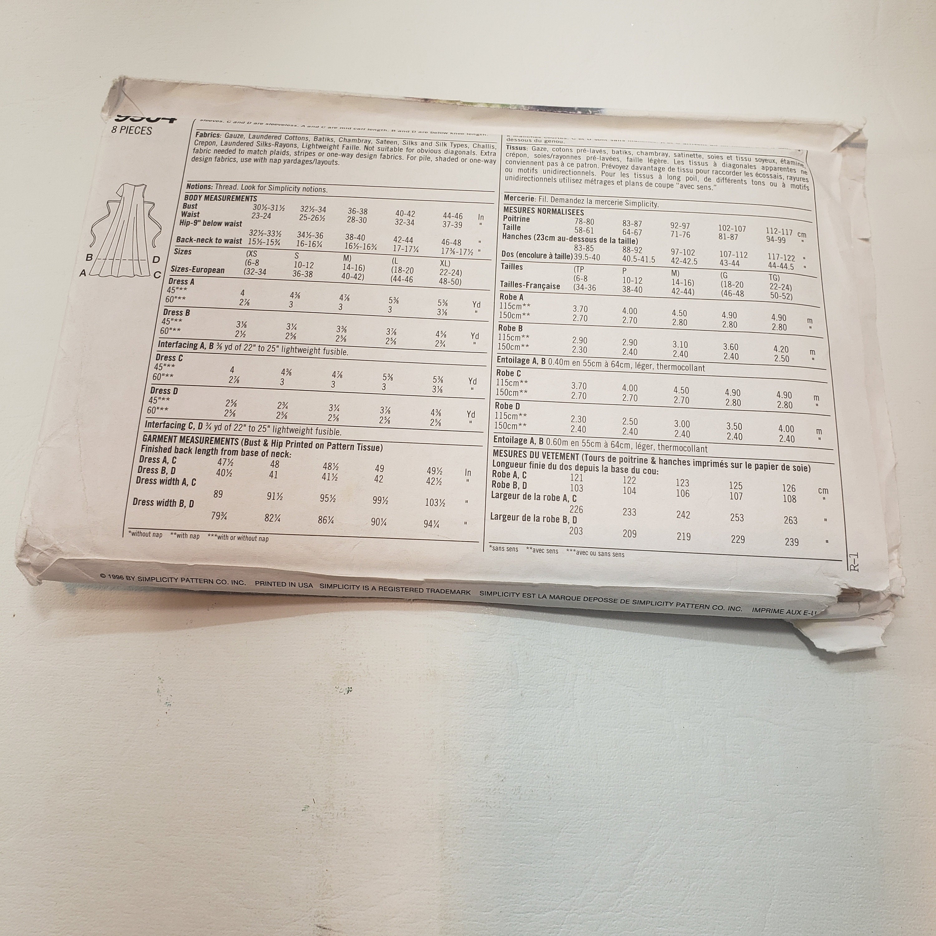 Simplicity 9504, Sewing Pattern, 2 Hour Summer Dress, Back Tie, Scoop ...