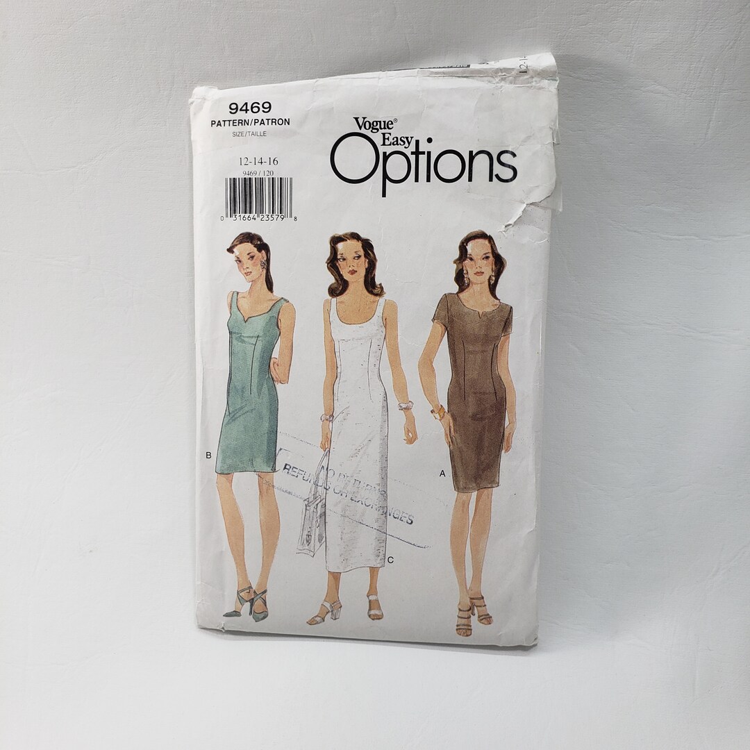 Vogue 9469 Easy Options, Sewing Patterns Fitted, Lined, Tapered Dress ...