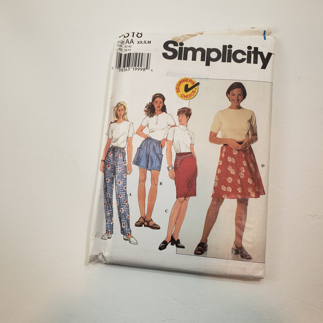Simplicity 7518 Sewing Pattern Foe Elastic Waist Skirt, Pants and ...