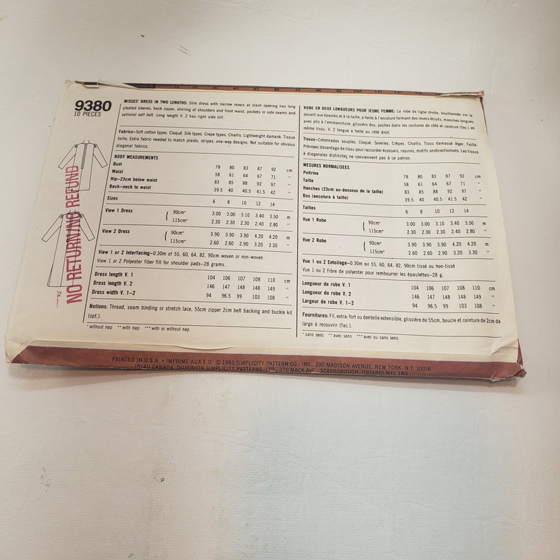 Simplicity 9380 Sewing Pattern, Holly's Harp, Dress in Two Lengths ...