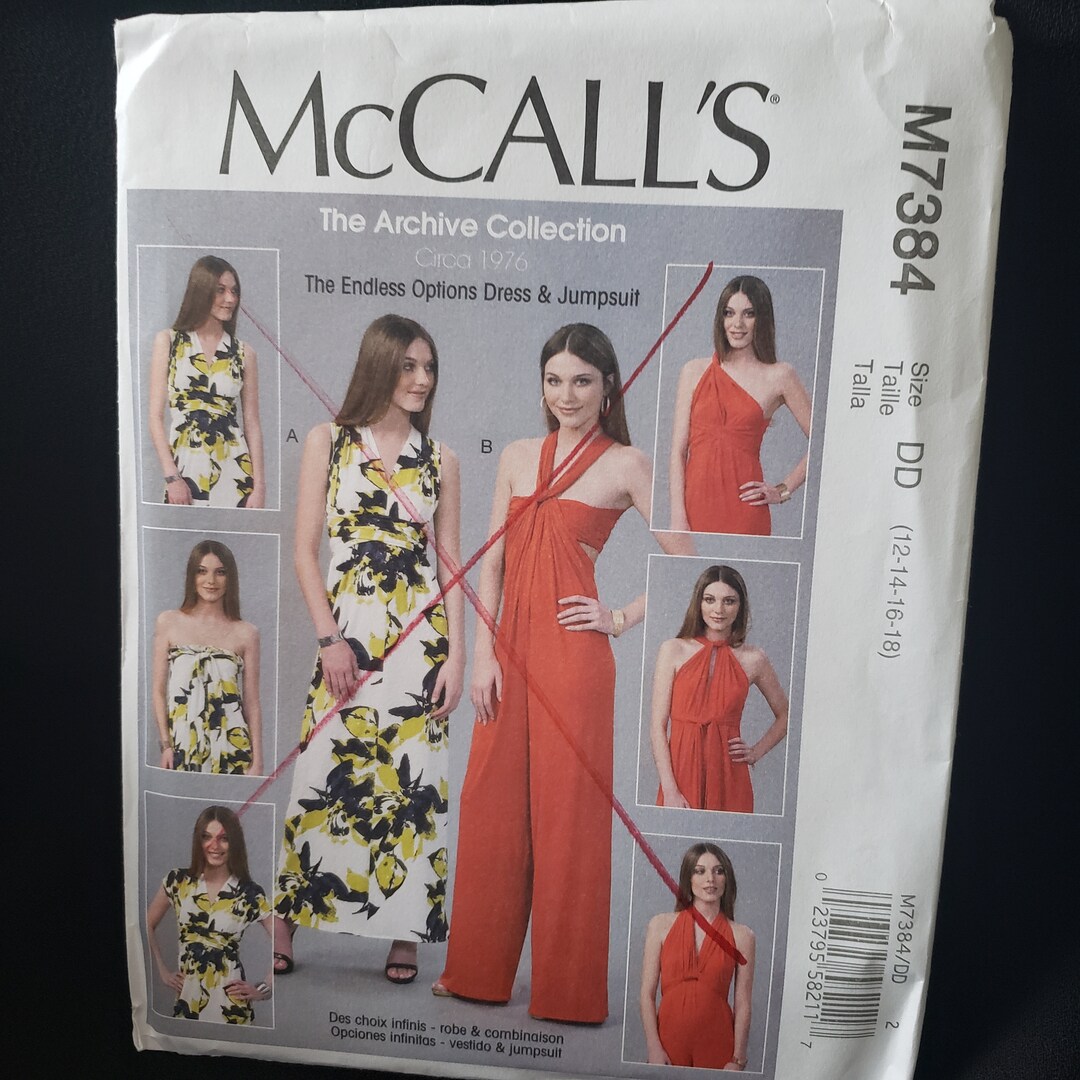 Mccall's 7384 Sewing Pattern, Misses' Endless Tie Options Knit Dress ...