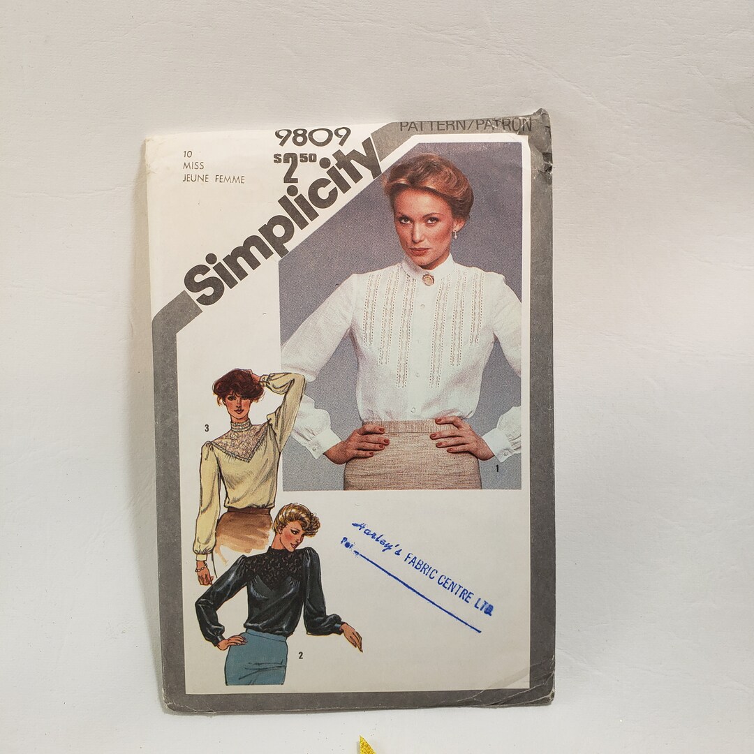 Simplicity 9809, Sewing Pattern, Vintage Romantic Blouse UNCUT FF Size ...