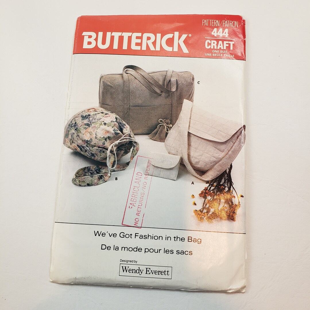 Butterick 444 Sewing Pattern for Wendy Everett Fashion Purses/bags ...