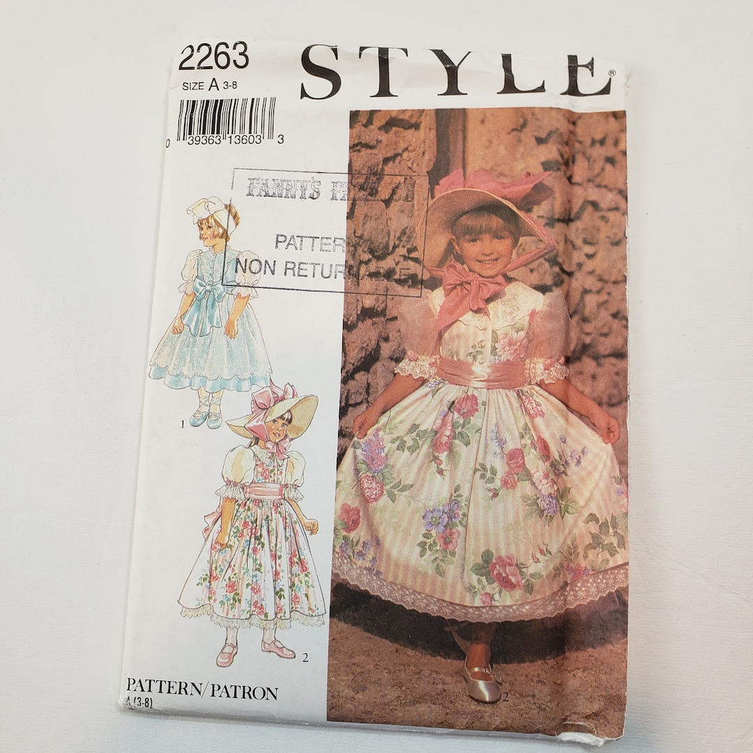 Style 2263 Rare Sewing Pattern for Little Girl Bridesmaid/little Bo-peep Dress UNCUT FF Size 3-8 ...