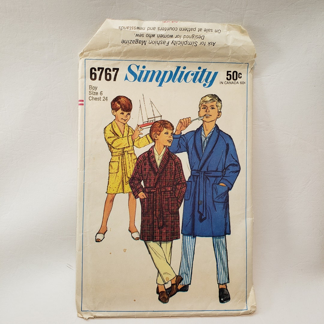 Simplicity 6767, Sewing Pattern for Boys Robe CUT to Size 6 - Etsy