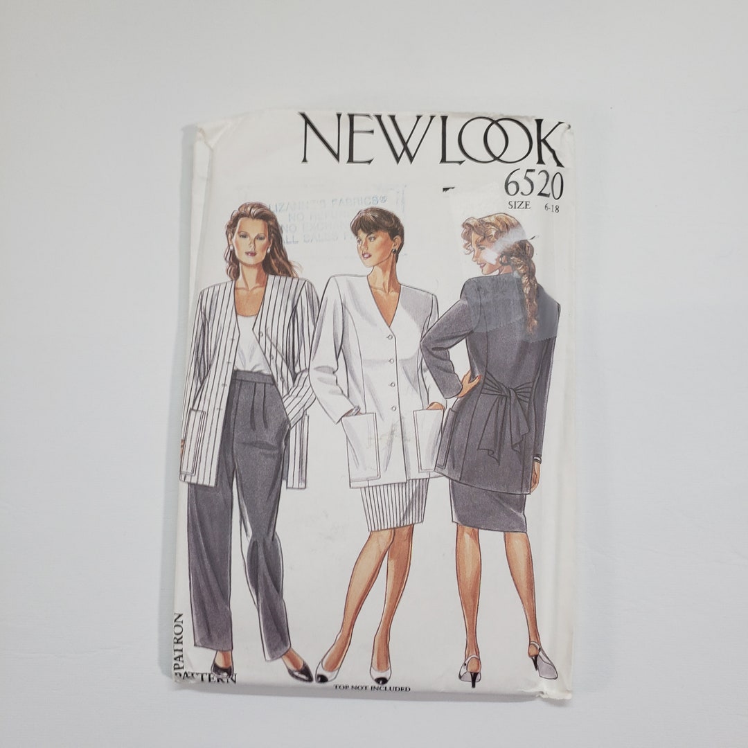 New Look 6520 Sewing Pattern for Jacket, Skirt and Pants - Vintage 90's ...