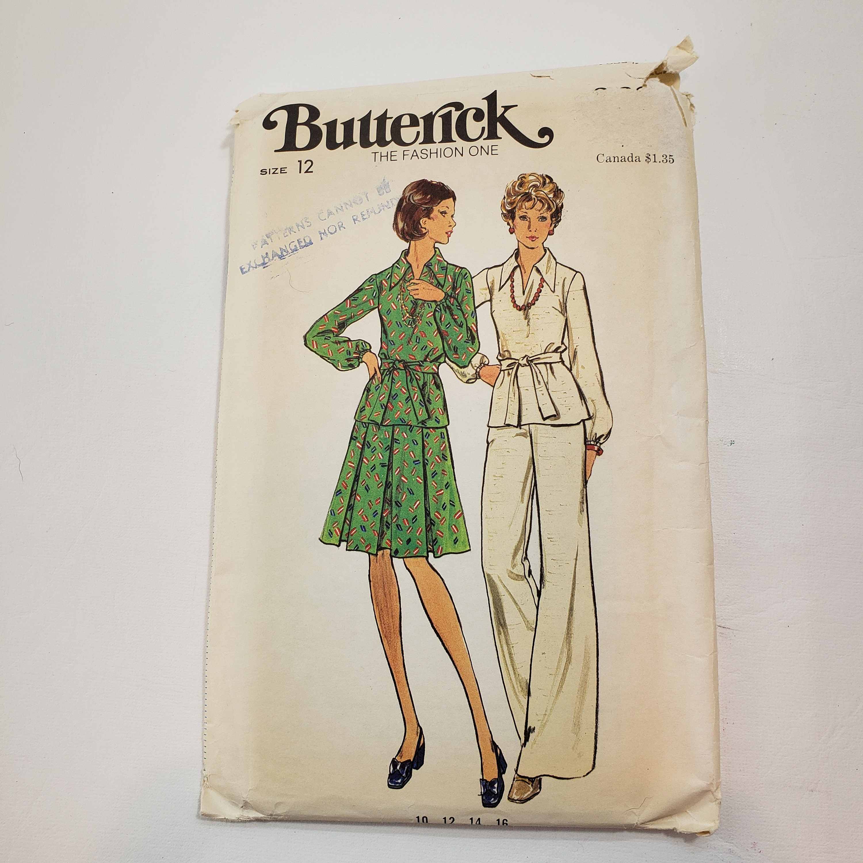 Butterick 3620 1970's Box Pleat Skirt Pattern 1970's High Waist Wide ...