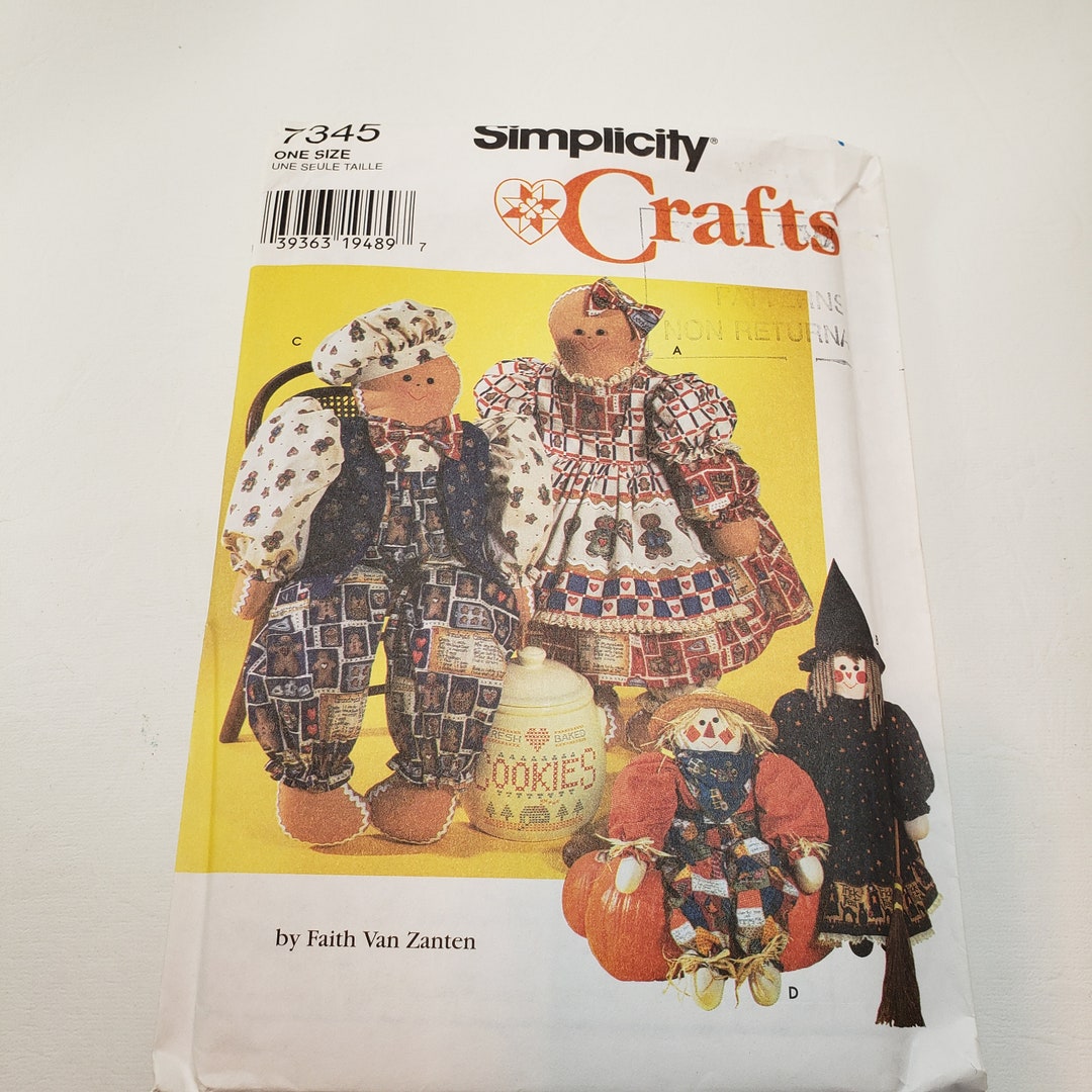 Simplicity 7345 Craft Sewing Pattern for 31 Inch Dolls and Clothes ...