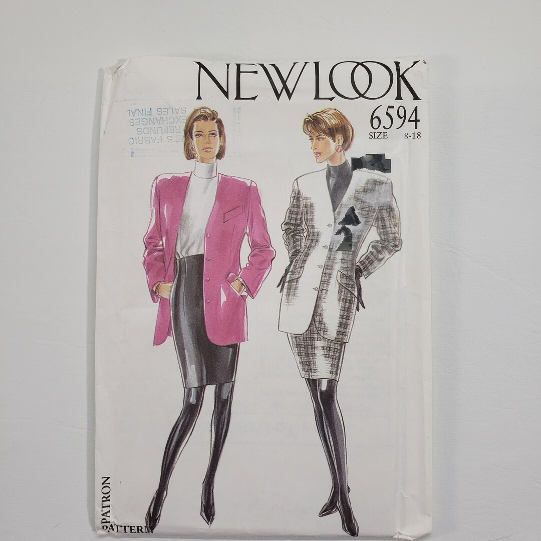 New Look 6594 Rare Sewing Pattern for Slim Fitting Suit - Vintage UNCUT ...