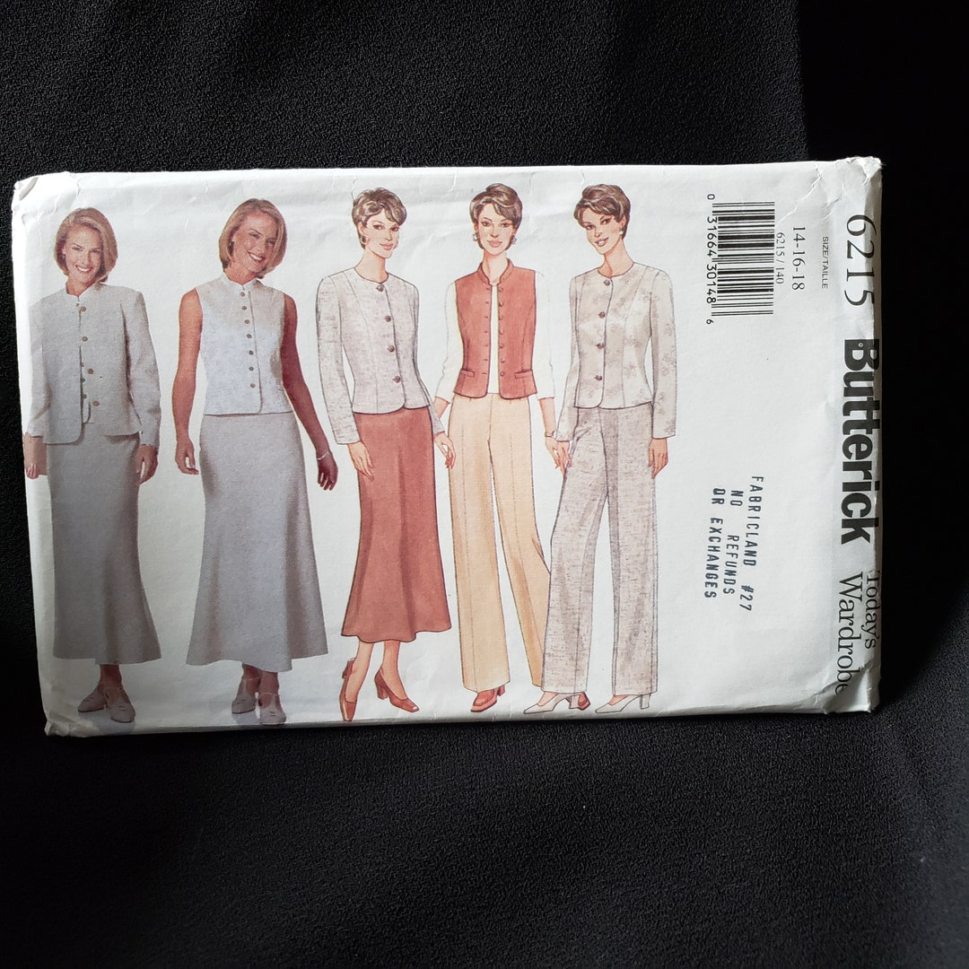 Butterick 6215 Sewing Pattern for a Suit – Jacket, Vest, Skirts, Pants ...