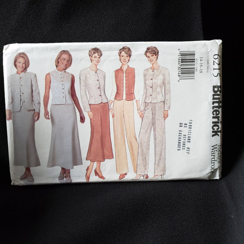 Butterick 6215 Sewing Pattern for a Suit – Jacket, Vest, Skirts, Pants ...