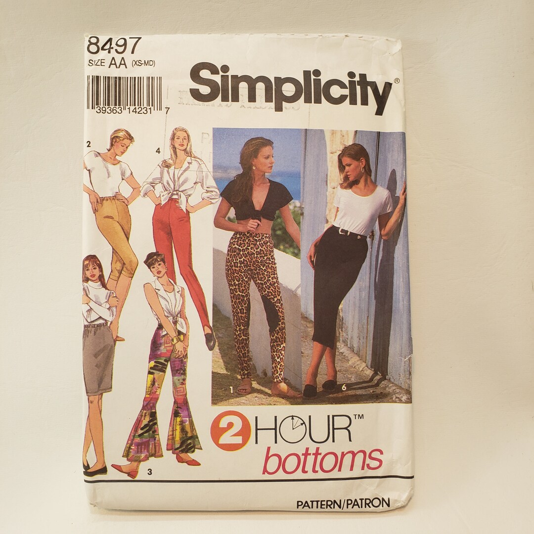 Simplicity 8497, Sewing Pattern, Skirt, Leggings, Stirrup Pants - 90's ...