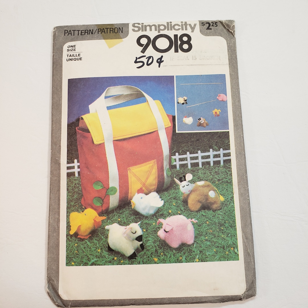 Simplicity 9018 Sewing Pattern for Barnyard Animals, Mobile and Carry ...