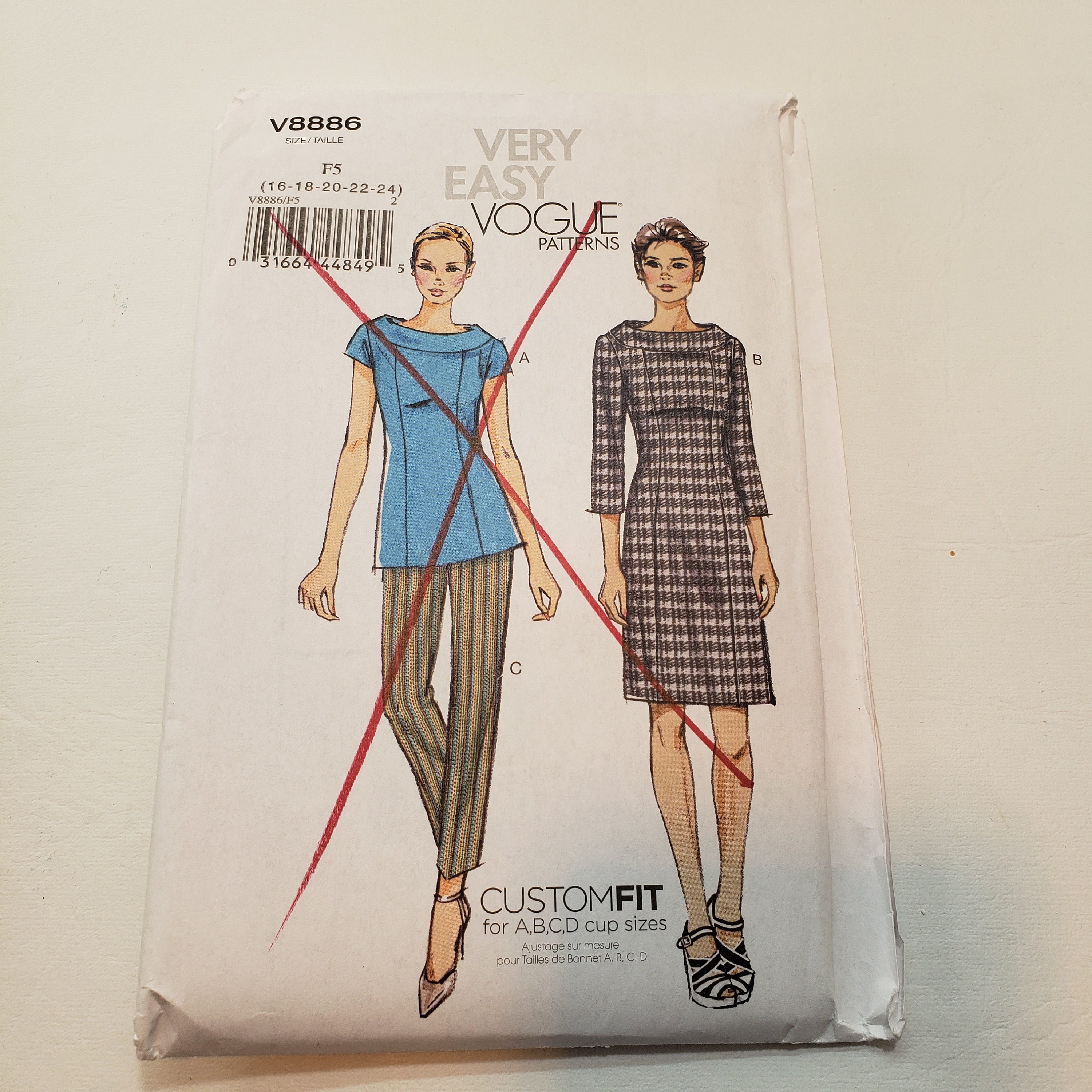 Vogue 8886 Rare Sewing Pattern for Tunic, Dress, Pants UNCUT FF Sz 8-16 ...