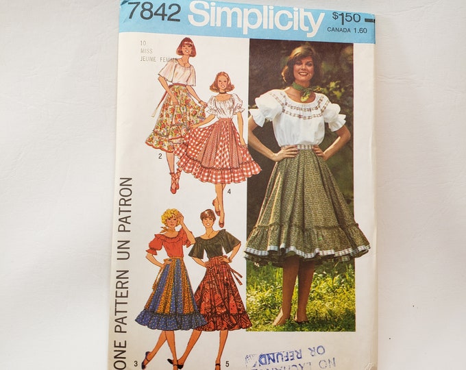 Simplicity 7842, Sewing Pattern, 70's Dress, Boho, Hippie, Square Dance ...