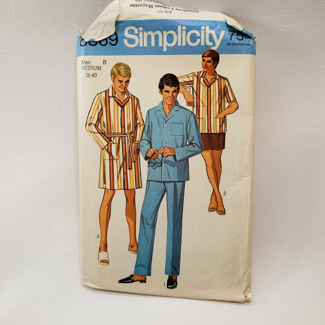 Simplicity 8369 Sewing Pattern, Men's Sleepwear, Shirt, Robe Pajama's ...