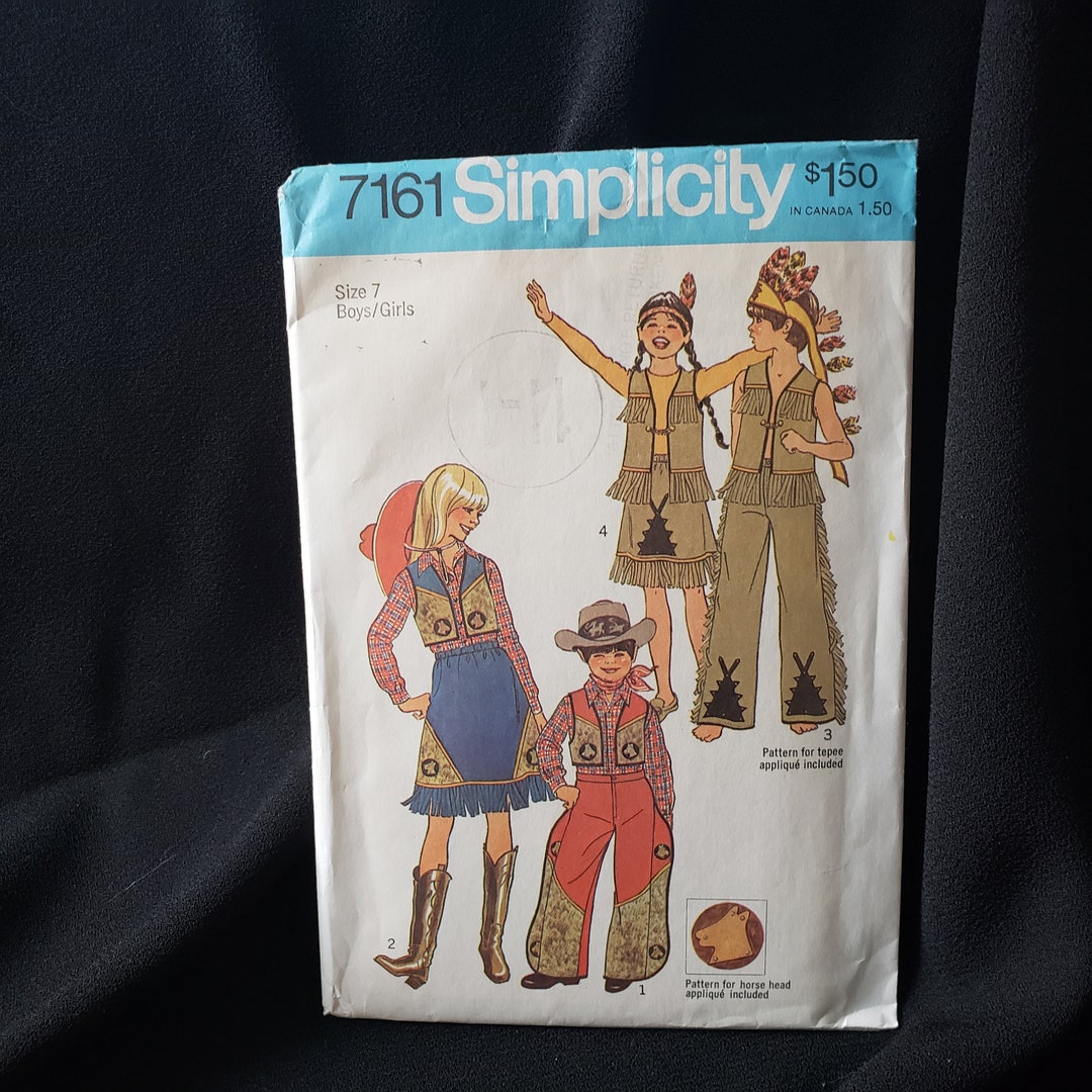 Simplicity 7161 Sewing Pattern for Girls Western and Indigenous ...