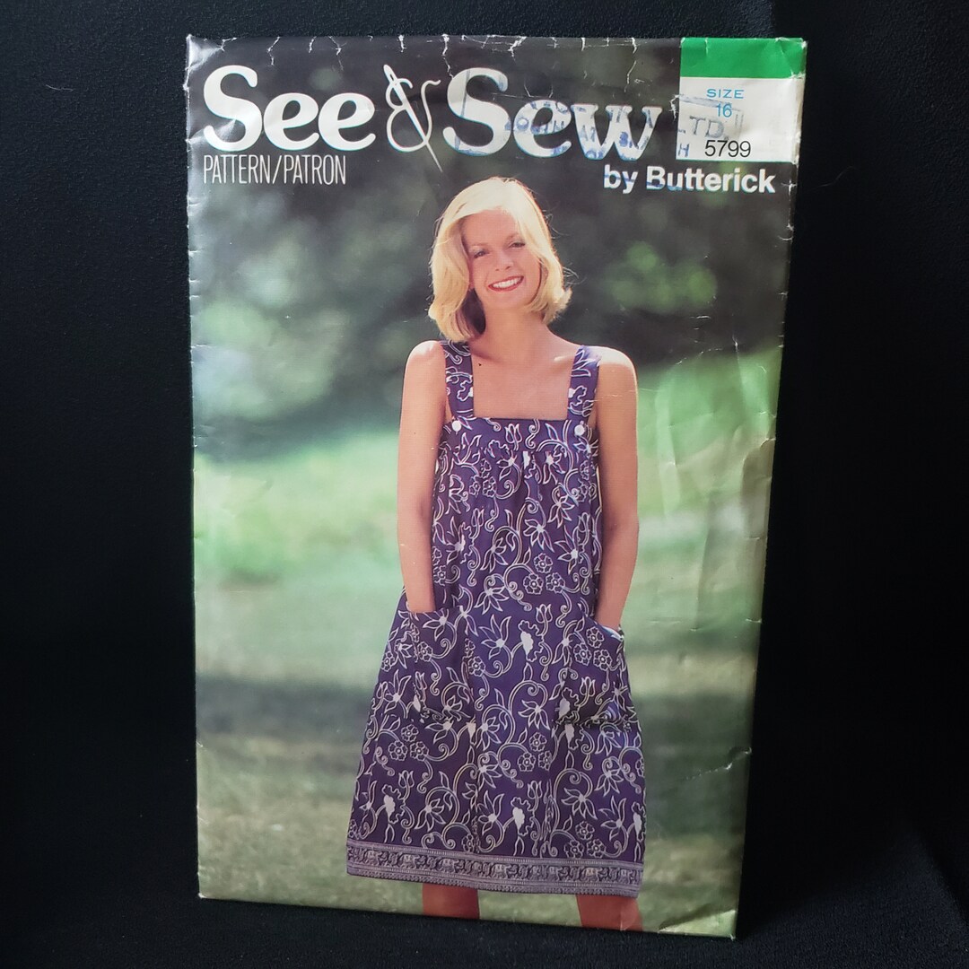 See & Sew 5799 Sewing Pattern for Loose Fitting Summer Dress, Below Mid ...