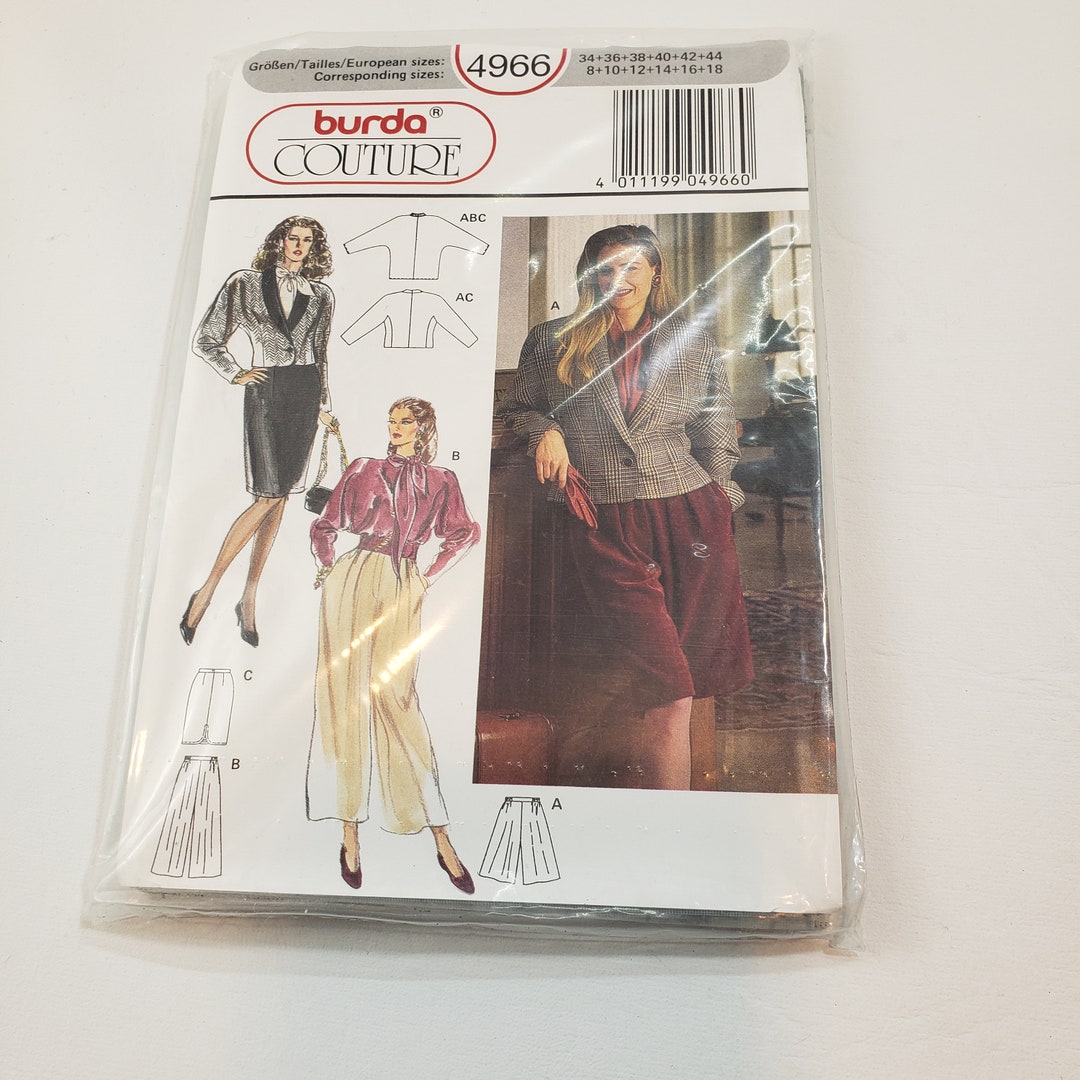 Burda 4966 Vintage 90's Sewing Pattern, Rare, for Dolman Sleeve Short ...