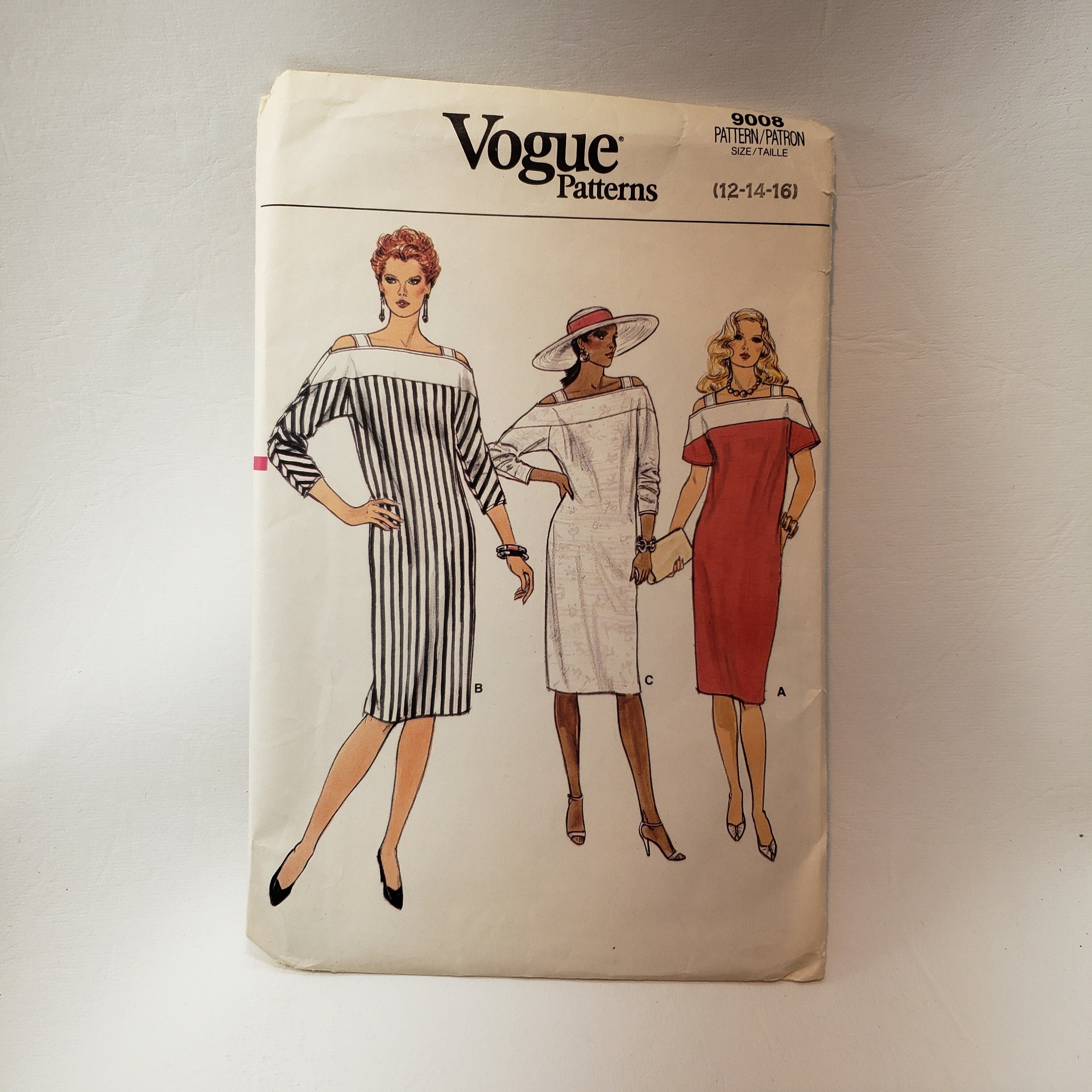 Vogue 9008, Sewing Pattern, off the Shoulder Dresses, Cut to Size 16 - Etsy