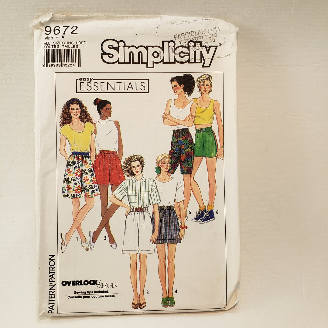 Simplicity 9241, DOUBLE Sewing Pattern for Unisex Shorts - Easy Sew ...