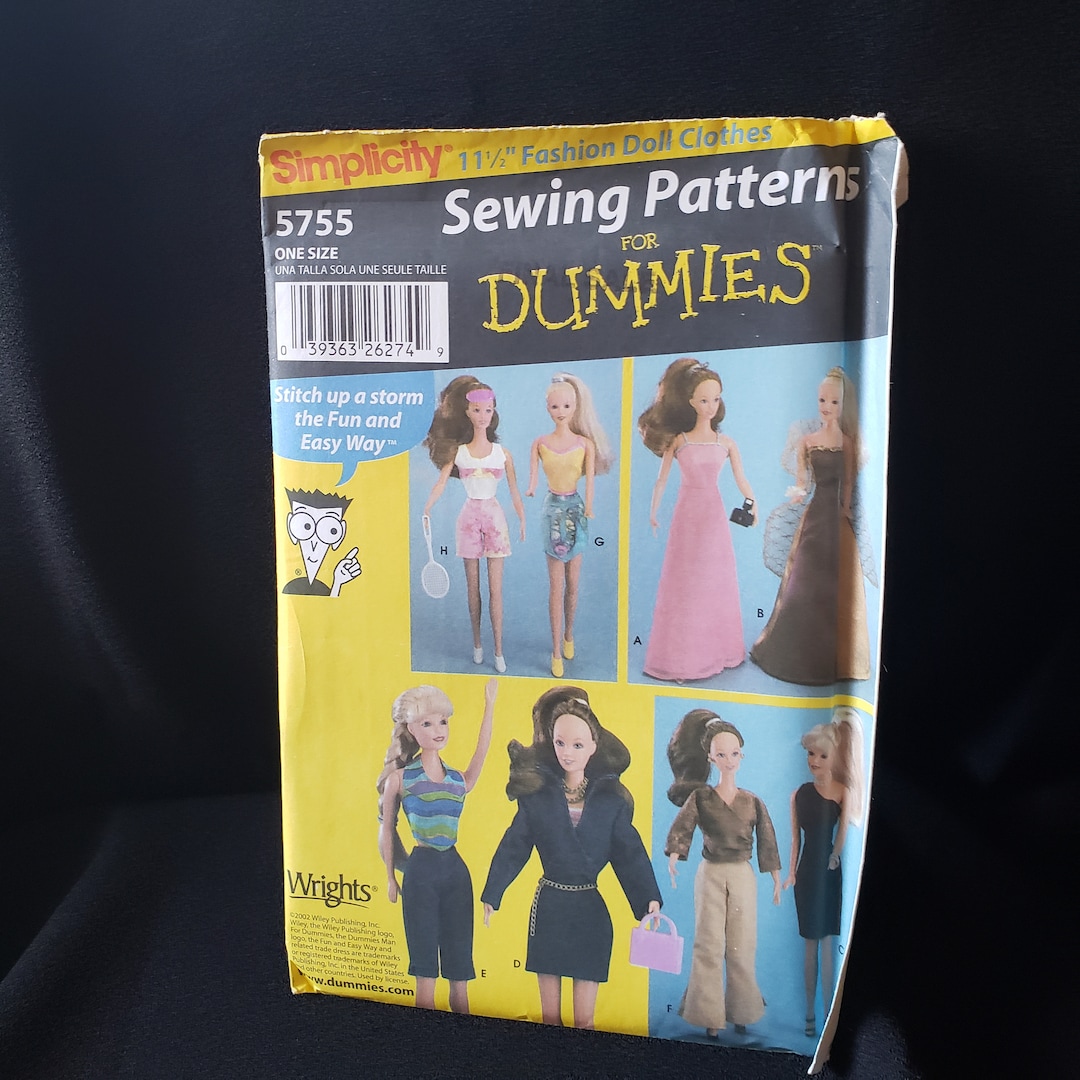 Simplicity 5755 Sewing Pattern UNCUT FF Barb Type Doll Clothes Dress ...