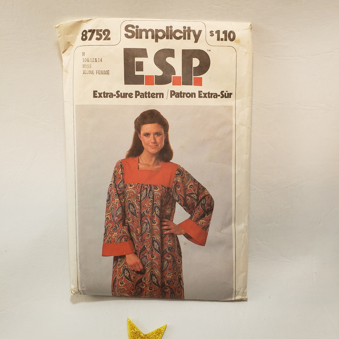Simplicity ESP 8752 Sewing Pattern for Fab 70's Caftan With Contrast ...