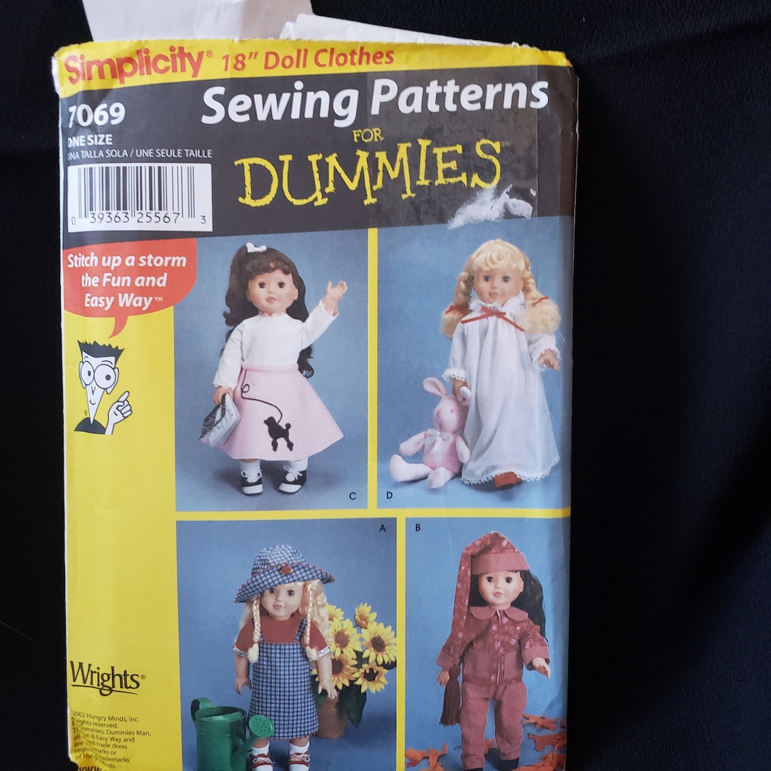 Simplicity 7069 Sewing Pattern for 18 Inch Doll Clothes - Wrights ...