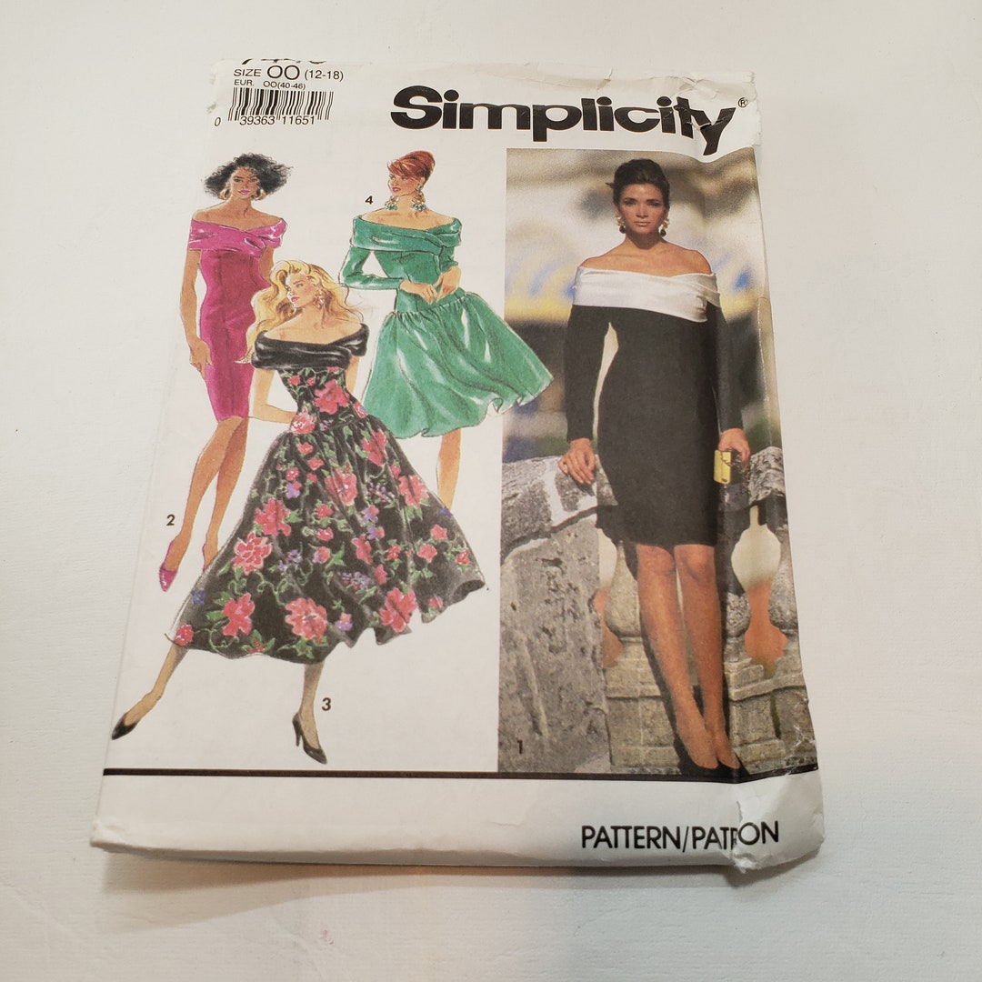 Simplicity 7440 Sewing Pattern, off the Shoulder Cross Over Dress ...