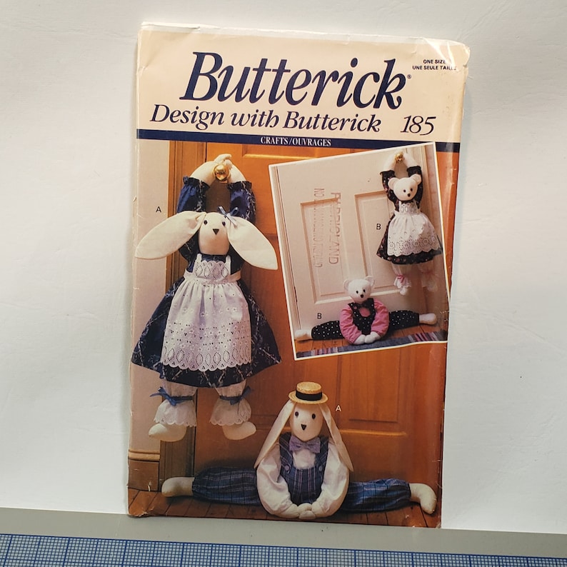 Butterick 185 Rare Sewing Pattern for Bunny and Bear Draft Stoppers ...