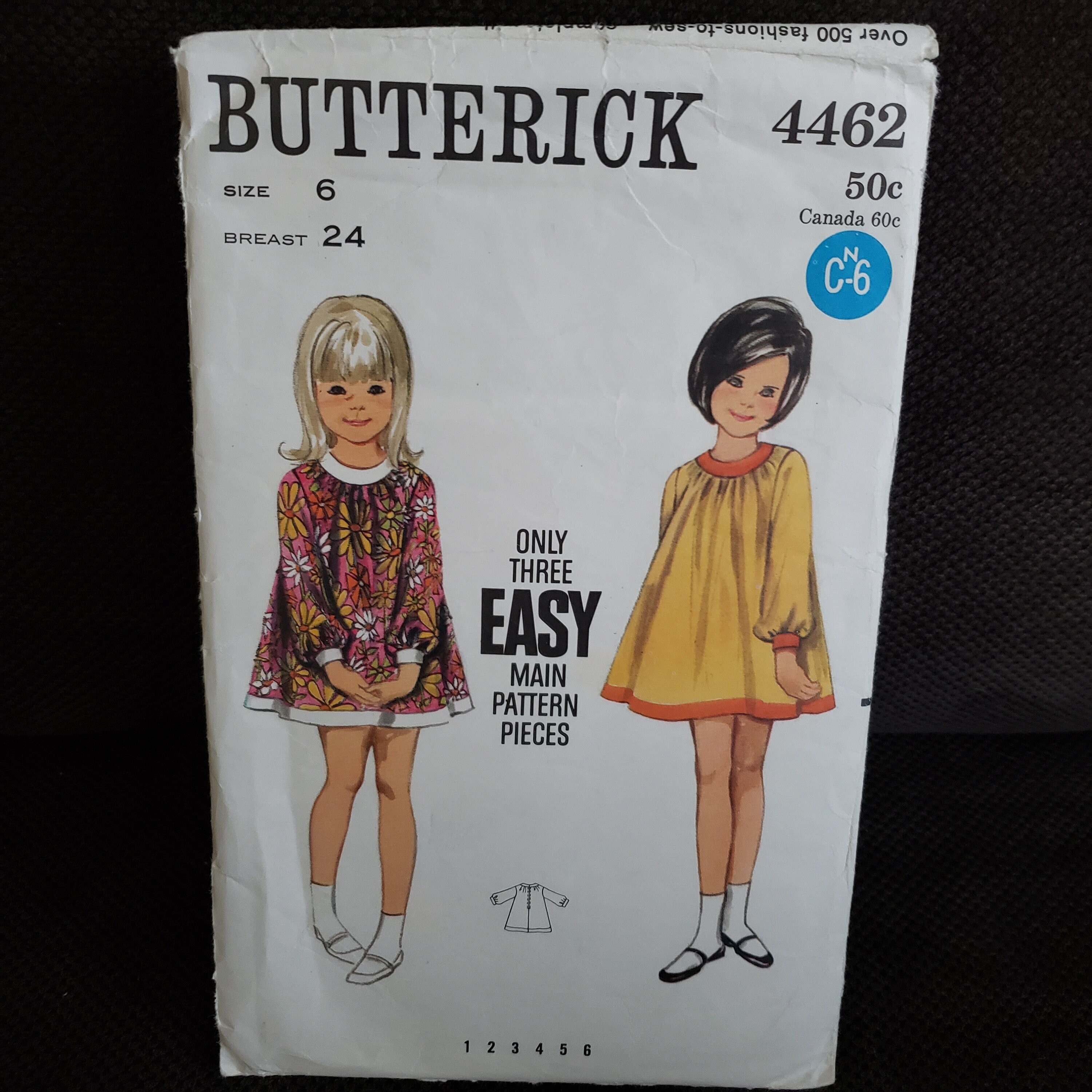 Butterick 4462 Very Rare Sewing Pattern for 60's Girls Swing Dress ...