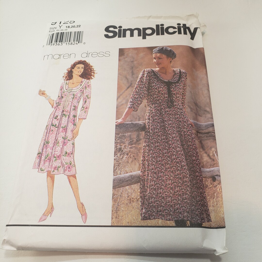 Simplicity 9125, Sewing Pattern, Maren Dress, Double Collar, Self ...