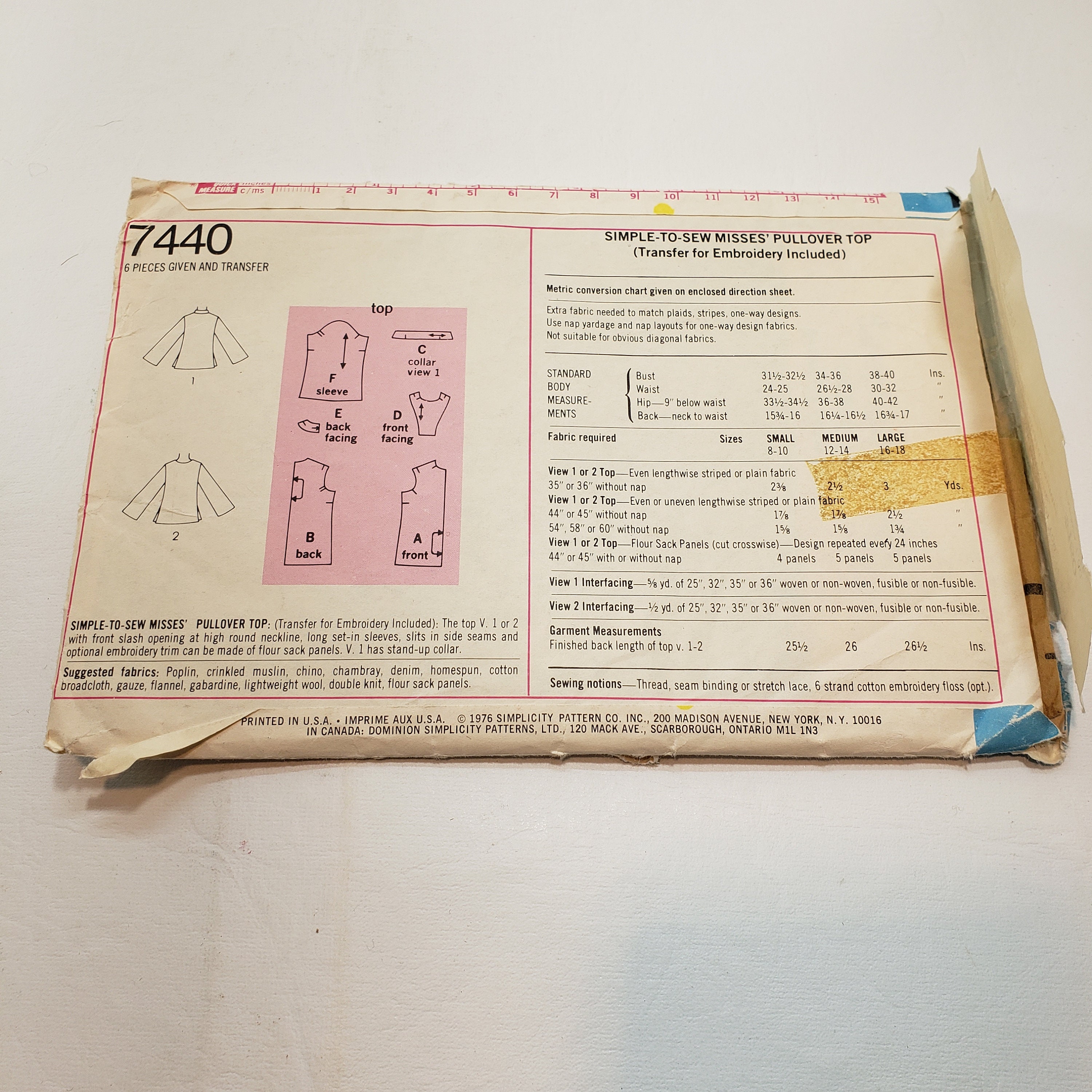 Simplicity 7440 Sewing Pattern for 70's Unisex Boho-hippie Caftan Type ...