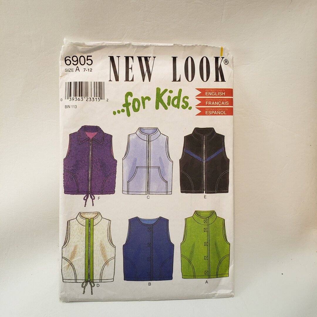 New Look 6905, Sewing Pattern, Child's Vest - Cut to Size 12, Bent Back ...