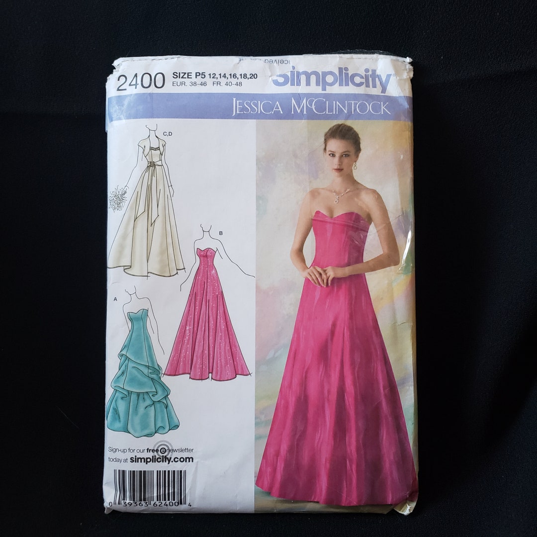 Simplicity 2400 Sewing Pattern Jessica Mcclintock Prom Formal Evening ...