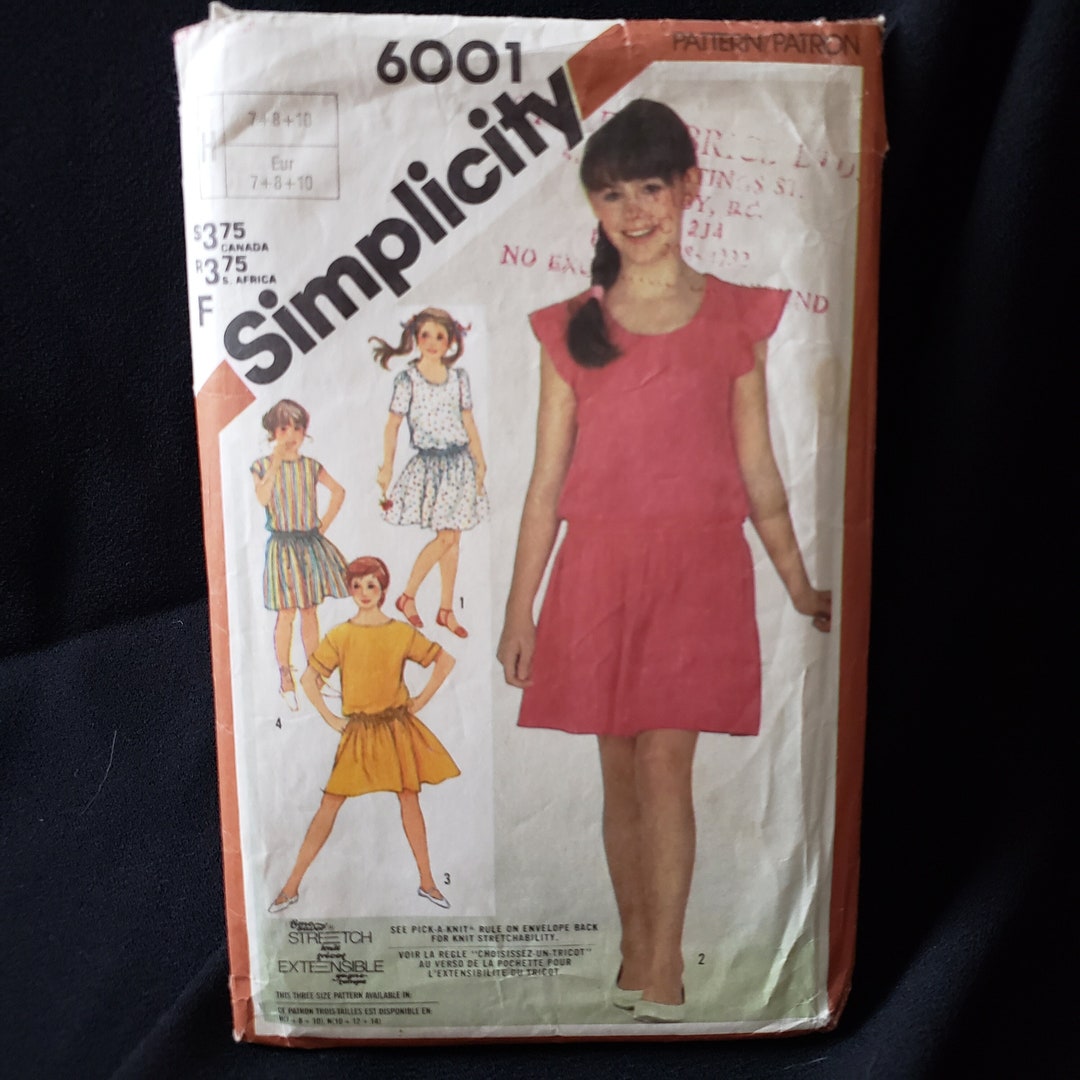 Simplicity 6001 Sewing Pattern for Girls Dress, Blouson, Gathered Skirt ...