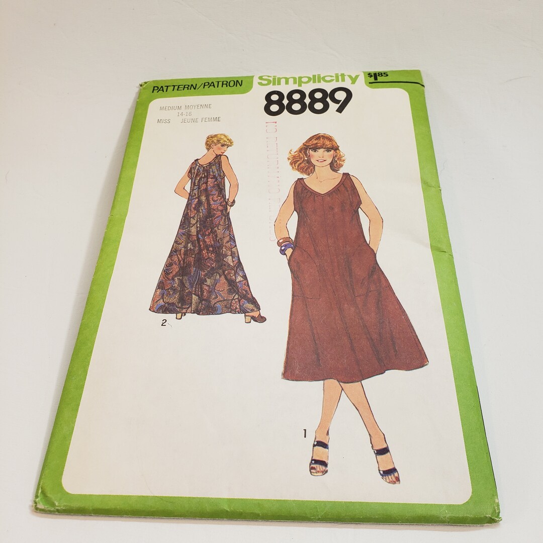 Simplicity 8889 Sewing Pattern for Misses Pullover Bias Dress in Two ...