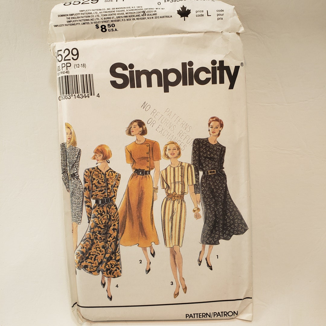 Simplicity 8529, Sewing Pattern, Dress With Slim or Flared Skirt ...