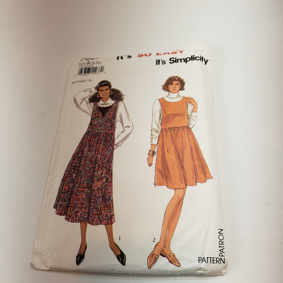 Sewing Pattern Simplicity 7987 for Jumper in Two Lengths,it's so Easy ...
