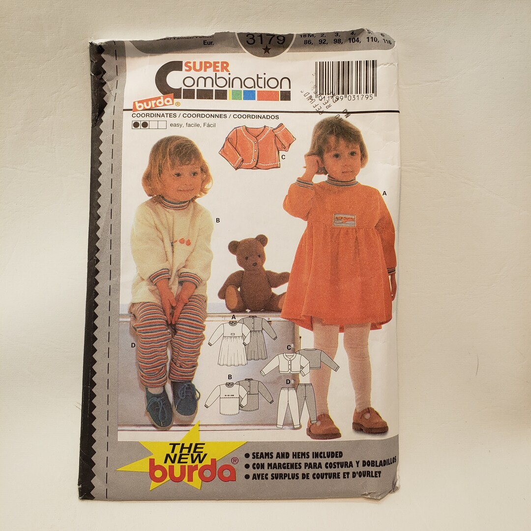 Burda 3179, Sewing Pattern, Girls Jacket, Pullover, Dress, Pants CUT to ...