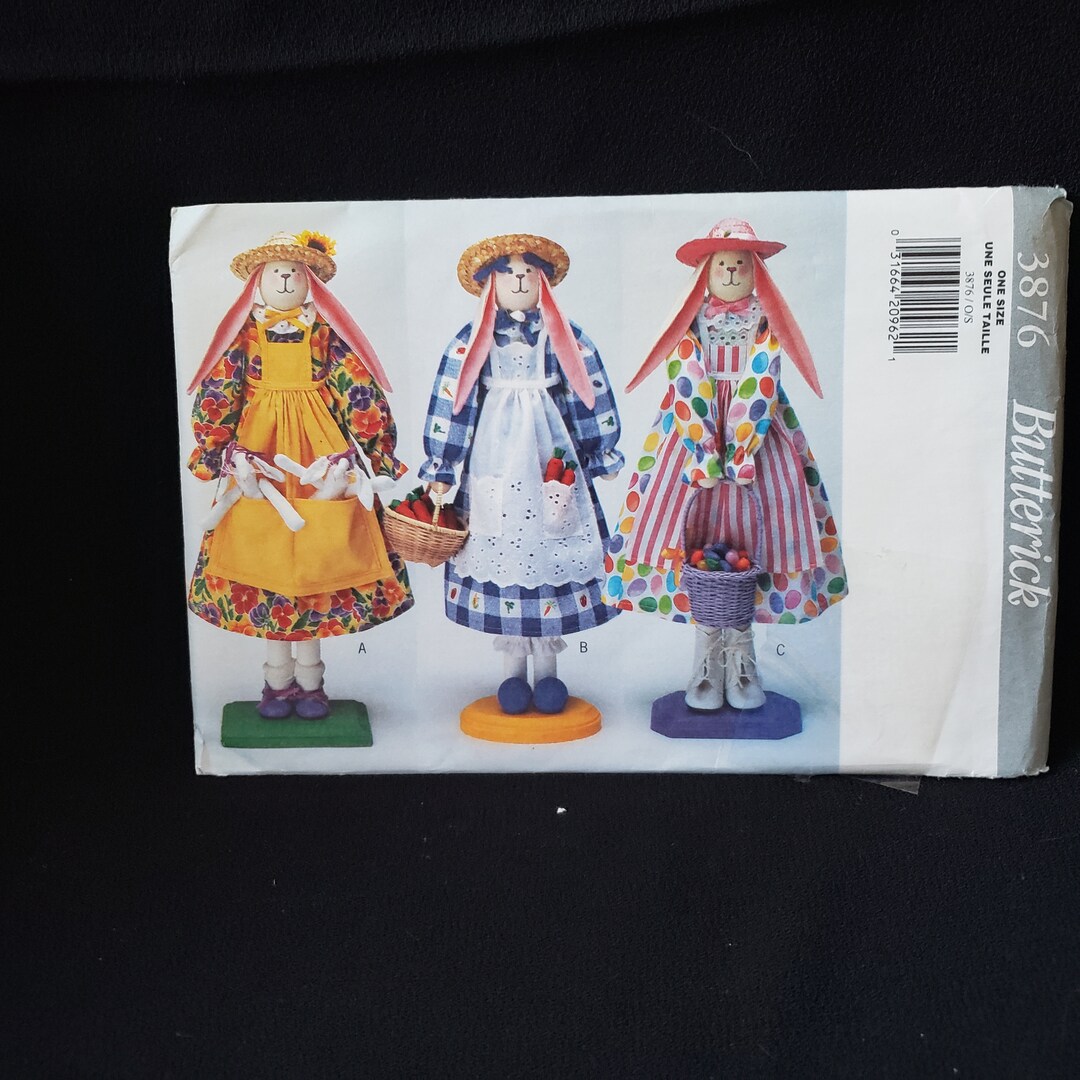 Butterick 3876 Sewing Pattern for Dowel Bunnies , Three Decorative ...