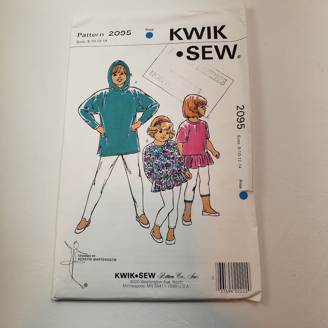 Kwik Sew 2095 Sewing Pattern for Pullover Tops - Hooded or Ruffle ...
